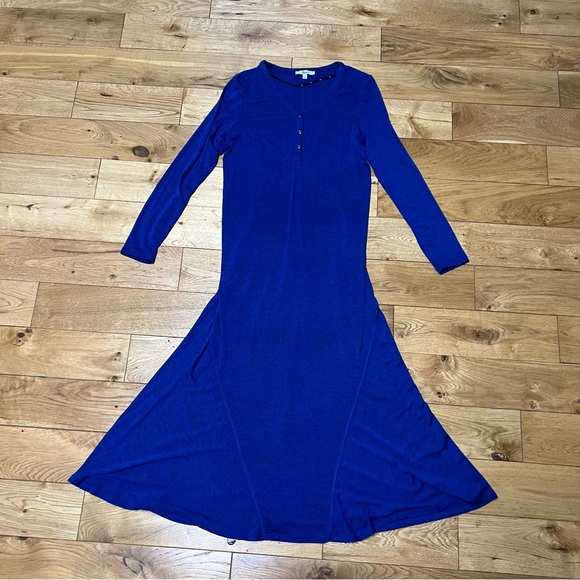 Bass | Dresses | Bass Blue Maxi Midi Dress Long Sleeve | Poshmark